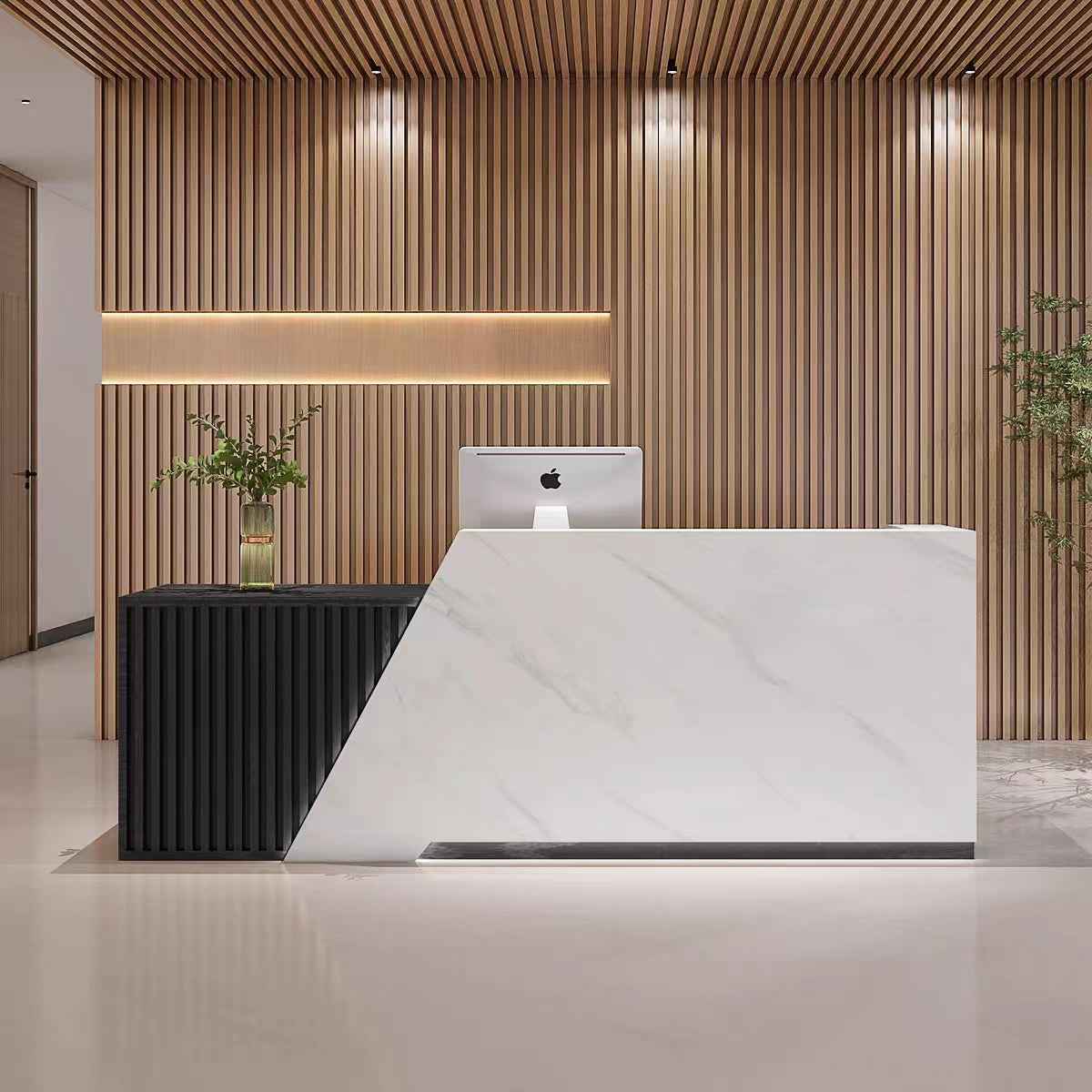 Luxury Wood Beauty Salon Respoke Reception Desks Cashier Counter Offic
